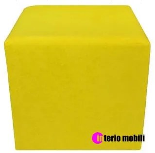 Taburet kostka Suedine žlutá 78 - dva rozměry, rozměry 35x35cm
