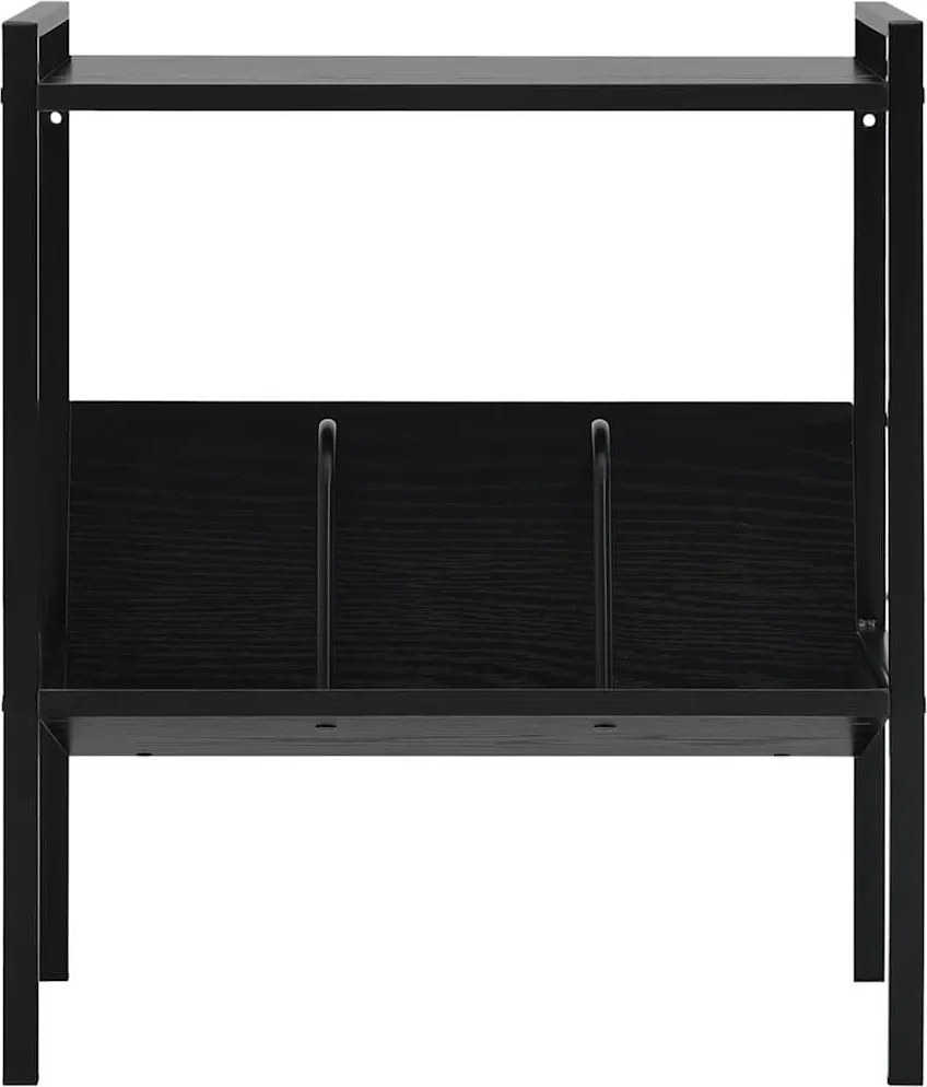 Knihovna se 2 policemi černá 52 x 28 x 59 cm kompozitní dřevo 288230