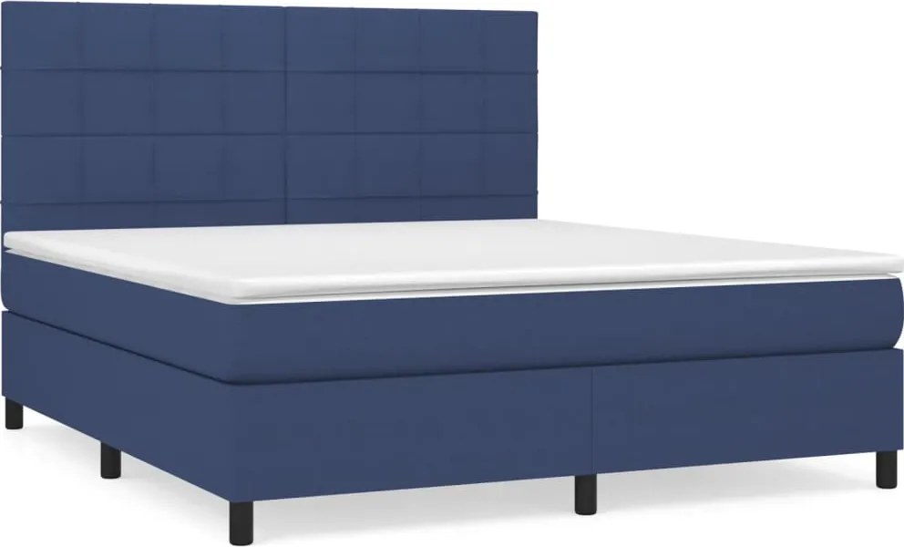 Box spring postel s matrací modrá 160x200 cm textil 3141791