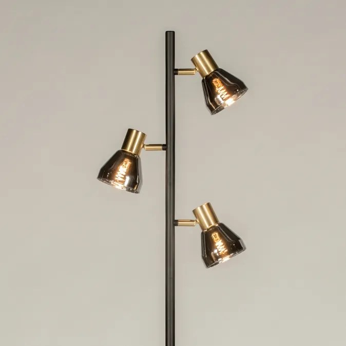 Stojací designová lampa Rivve Black and Gold