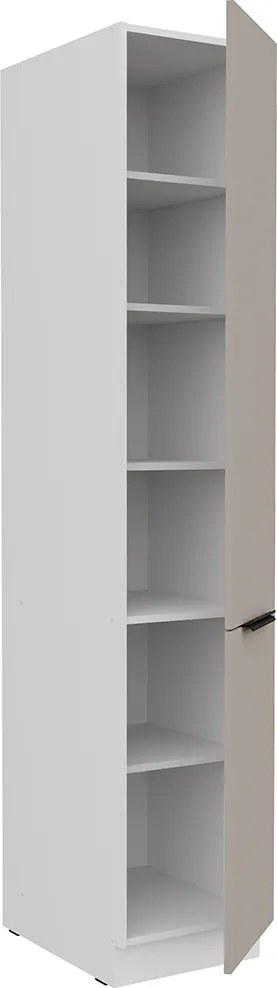 ARIA lb | vysoká skříňka 40 DK-210 2F potravinová s policemi | 40 cm | ANTI FINGERPRINT povrch | bílá/béžová