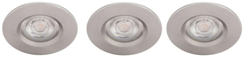 Philips - Zápustné LED svítidlo, průměr 9 cm, 2700 K, 5 W, 3 ks, nikl 929002374122
