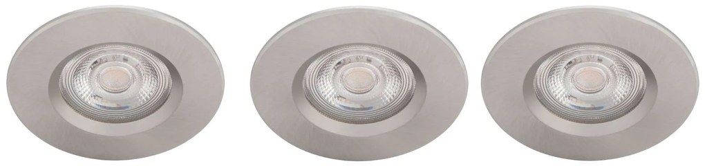 Philips - Zápustné LED svítidlo, průměr 9 cm, 2700 K, 5 W, 3 ks, nikl 929002374122
