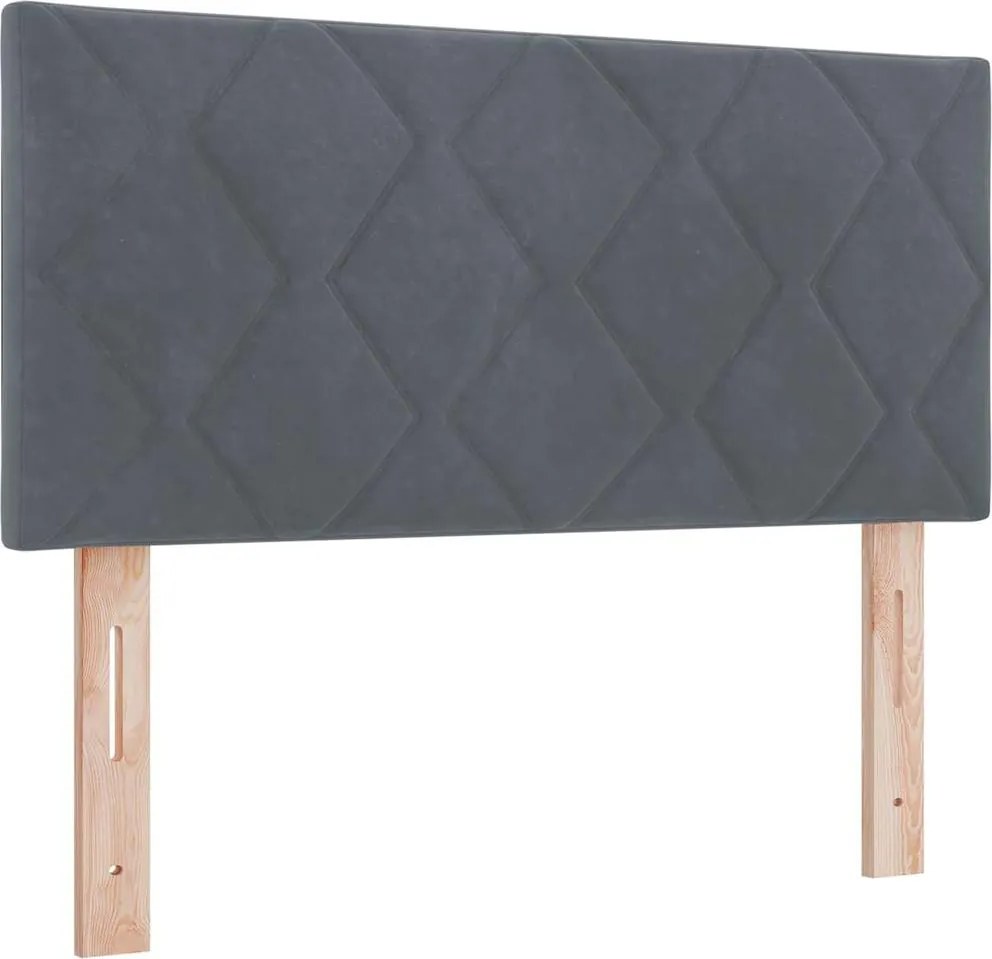 Postel s boxspringem s čelo Tmavě šedá 200 x 90 cm samet 3341505