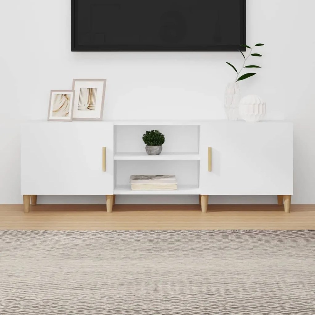 TV skříňka bílá 150 x 30 x 50 cm kompozitní dřevo