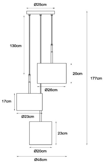 Lucide 45409/13/30 - Lustr na lanku MAYA 3xE27/40W/230V černá