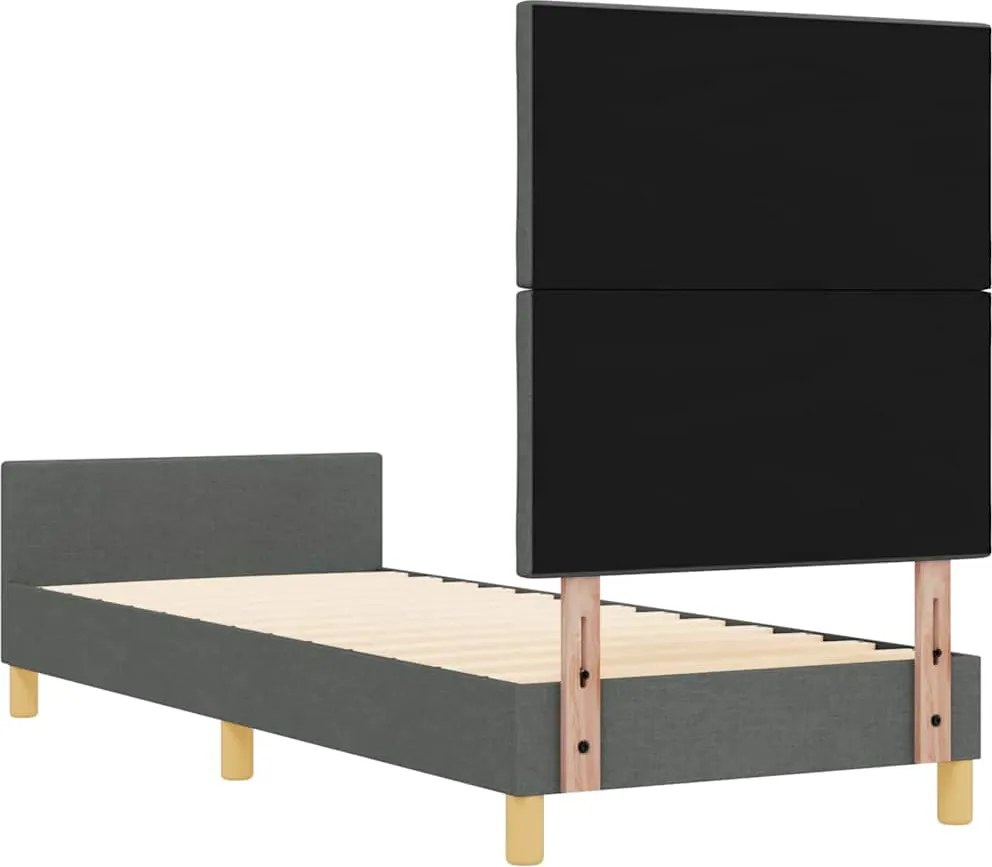 Rám postele s čelo Tmavě šedá 80 x 200 cm textil 3344761