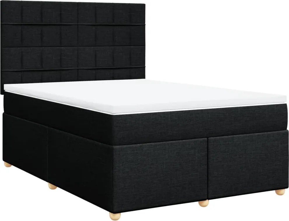 Box spring postel s matrací černá 140x200 cm textil 3293605