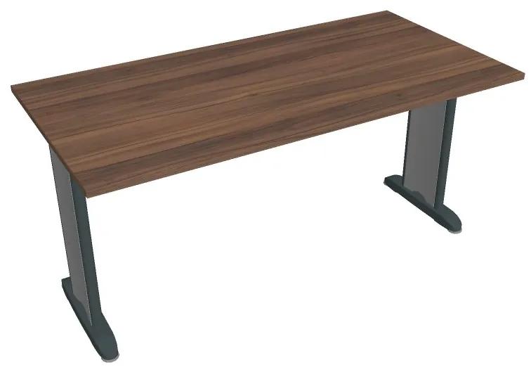 Stůl jednací rovný 160 cm - Hobis Flex FJ 1600 Dekor stolové desky: ořech, Barva nohou: černá