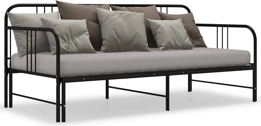 Rám vysouvací postele/pohovky černý kov 90 x 200 cm 324752