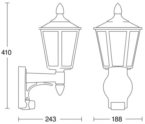 Steinel 617813 - Venkovní senzorové nástěnné svítidlo L 15 1xE27/60W/230V IP44