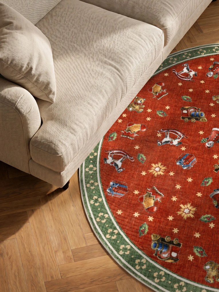 Villeroy & Boch Kusový koberec Toy's delight 106499 Red Green kruh, 200x200 (průměr) kruh, červená, obývací pokoj