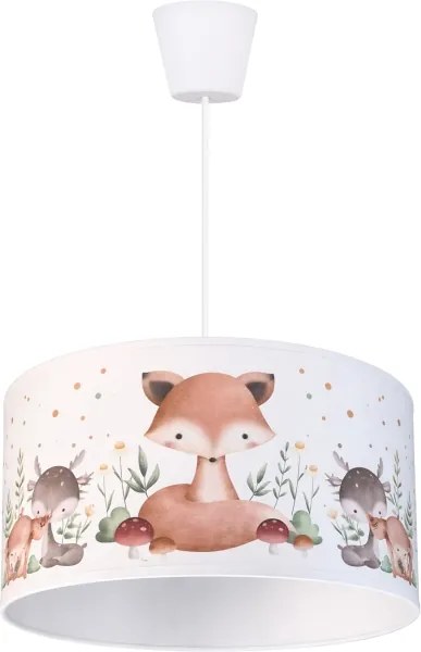 Brilagi - LED Dětský lustr na lanku BOBO 1xE27/60W/230V pr. 35 cm bílá/zvířátka
