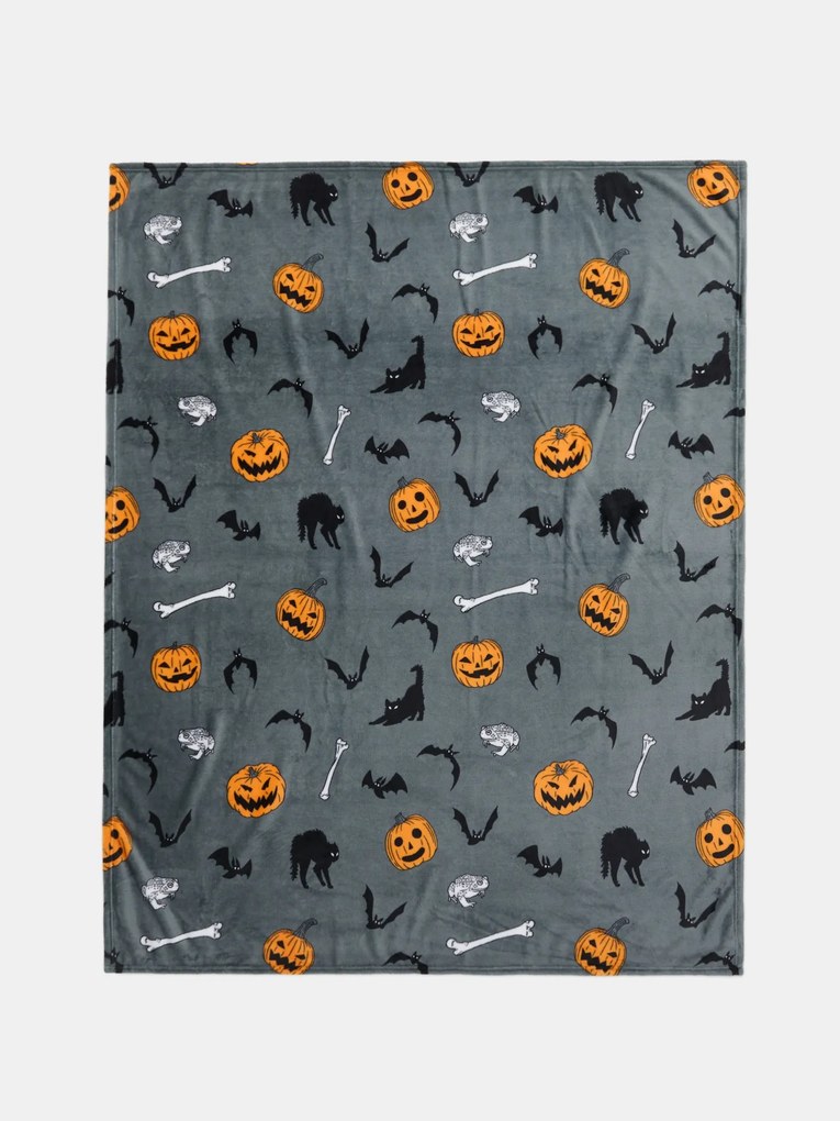 Sinsay - Deka s halloweenským motivem - šedá