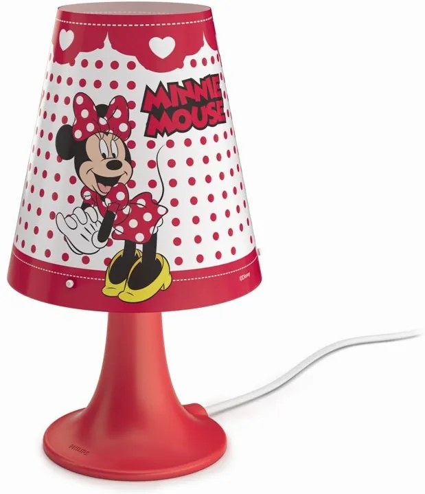 LED Dětská stolní lampička Philips Disney Minnie Mouse 71795/31/16 červená 2700K