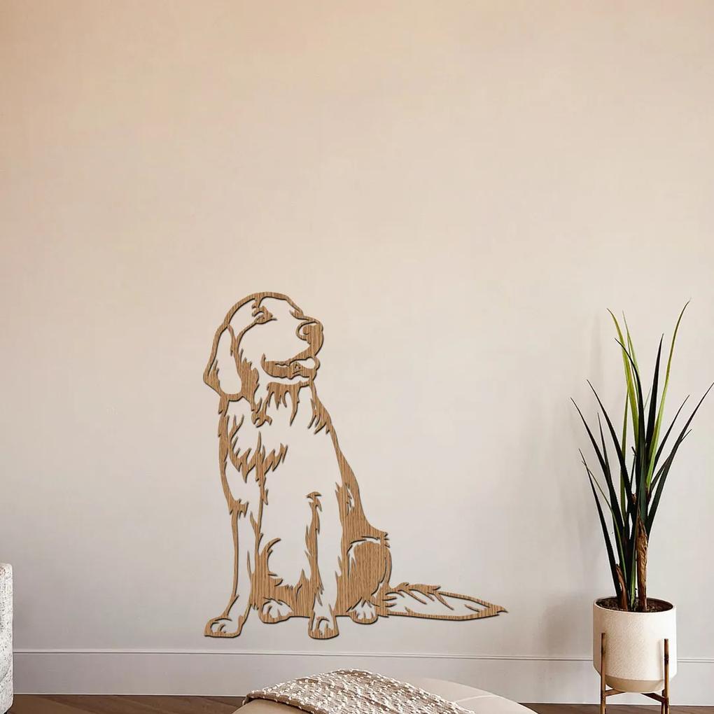 dřevo života Dřevěná dekorace psa Retriever Rozměry (cm): 26x30, Barevný vzor: Černá