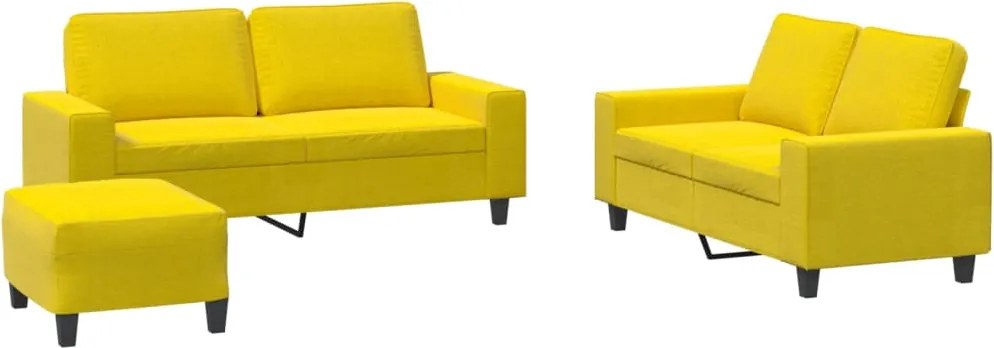 3dílná sedací souprava světle žlutá textil 3201895