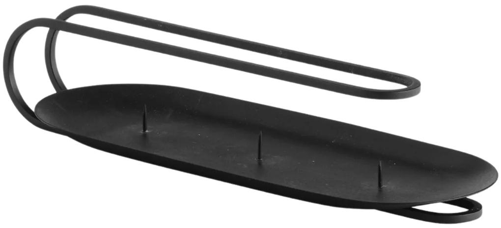 Audo CPH Černý kovový svícen AUDO CLIP 28,5 cm