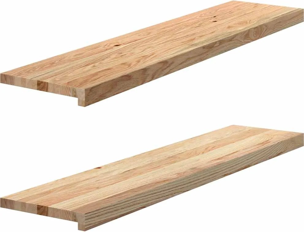 Nášlapy na schody 2 ks neošetřené 110x30x2 cm masivní dub 3283782