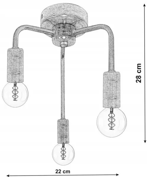 Přisazený lustr SAGA 3xE27/40W/230V