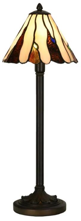 Stolní lampa Tiffany Vallois béžovo hnědá – 20x60 cm