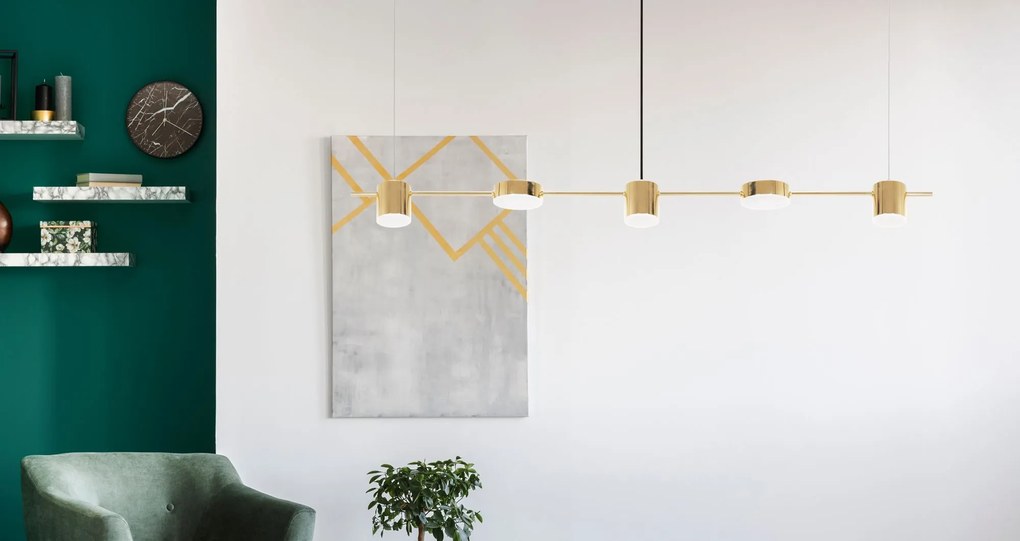 Toolight - LED závěsné svítidlo APP929-5CP, zlatá, OSW-07008
