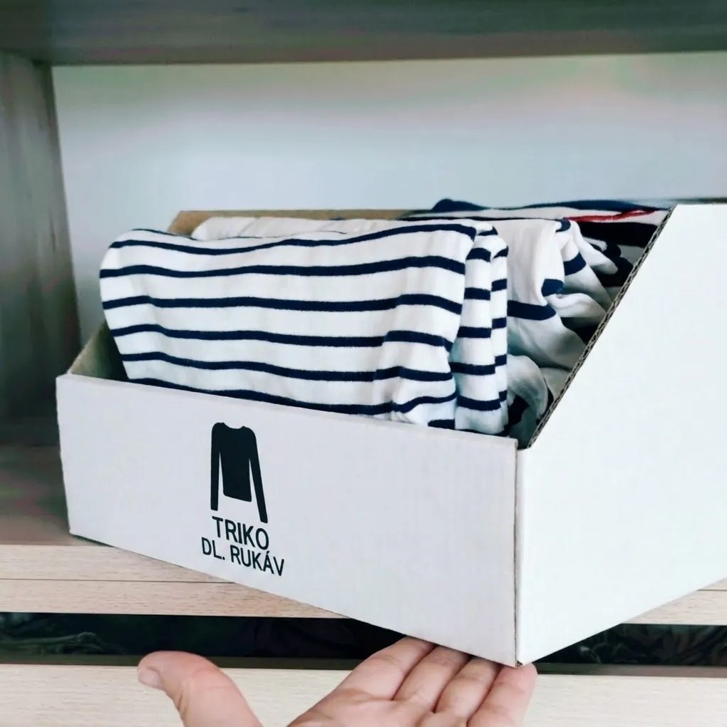 KARTON PAK Úložné boxy na oblečení, organizéry do skříně BÍLÝ KARTON 20 x 54 cm