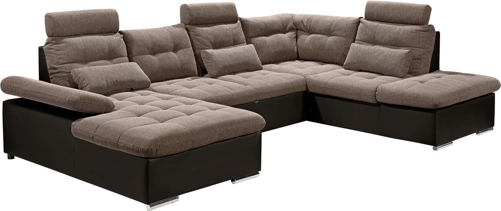 XXXLutz ROHOVÁ SEDAČKA, textil, kompozitní dřevo, tmavě hnědá, světle hnědá MID.YOU - Sedací soupravy - 002220017417