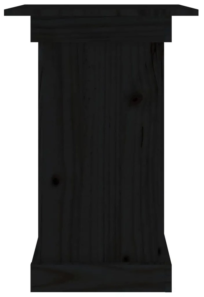 Stojan na květiny černý 40 x 40 x 60 cm masivní borové dřevo,  823633
