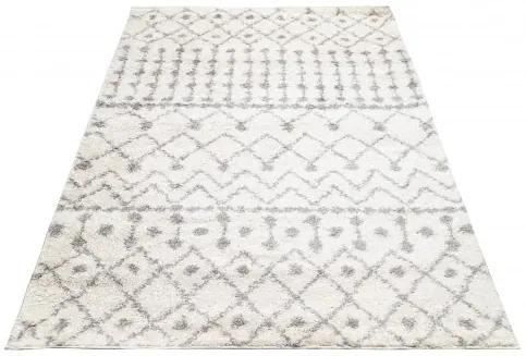Kusový koberec Shaggy DELHI 4084B krémový šedý Rozměr: 160x220 cm