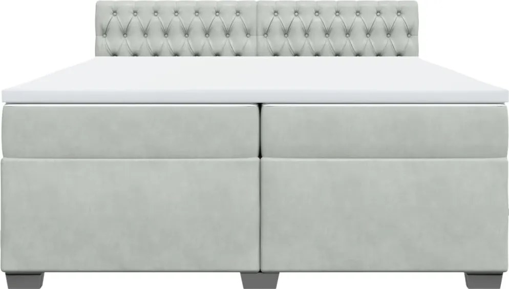 Box spring postel s matrací světle šedá 200x200 cm samet 3286408