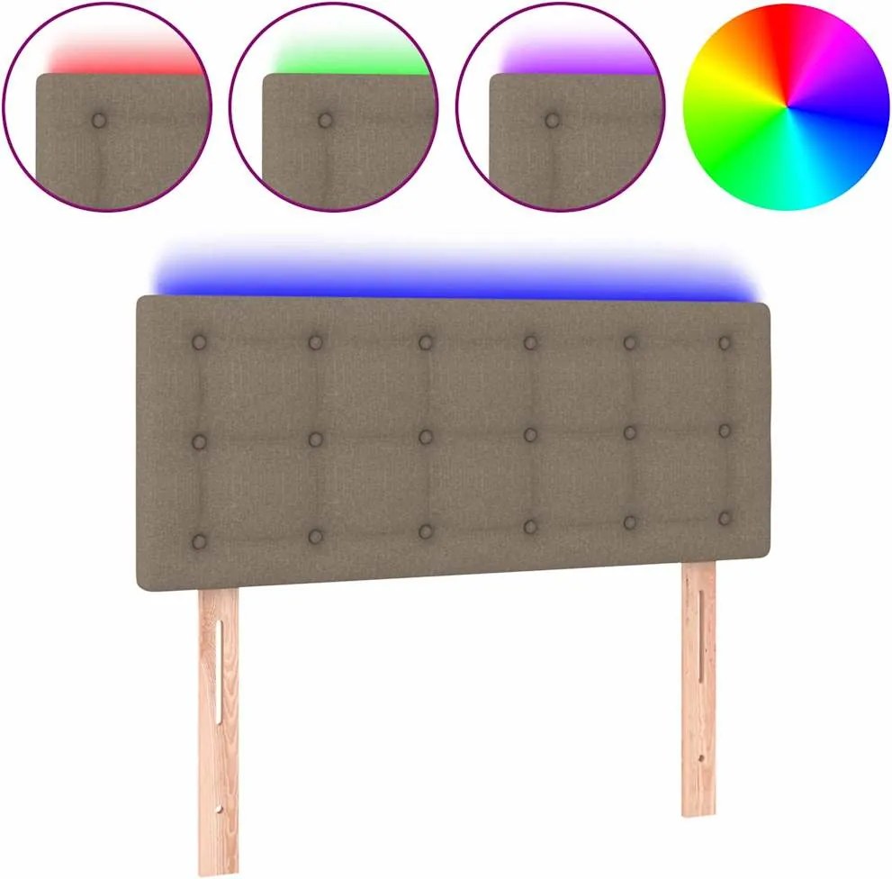 Čelo postele s LED taupe 100x5x78/88 cm textil 3122040