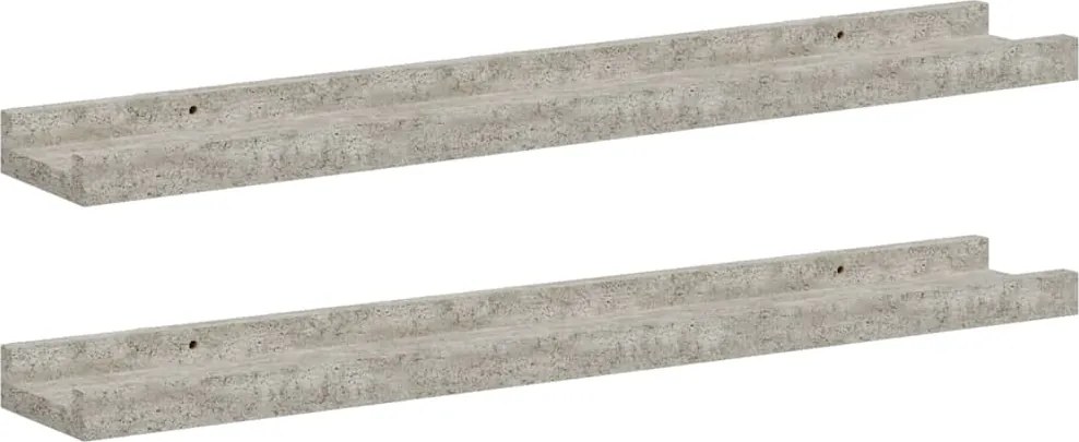 Nástěnné police 2 ks betonově šedé 60 x 9 x 3 cm 326700