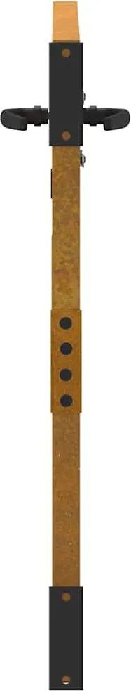 Zahradní branka 85 x 125 cm z corten oceli čtvercový design 153257