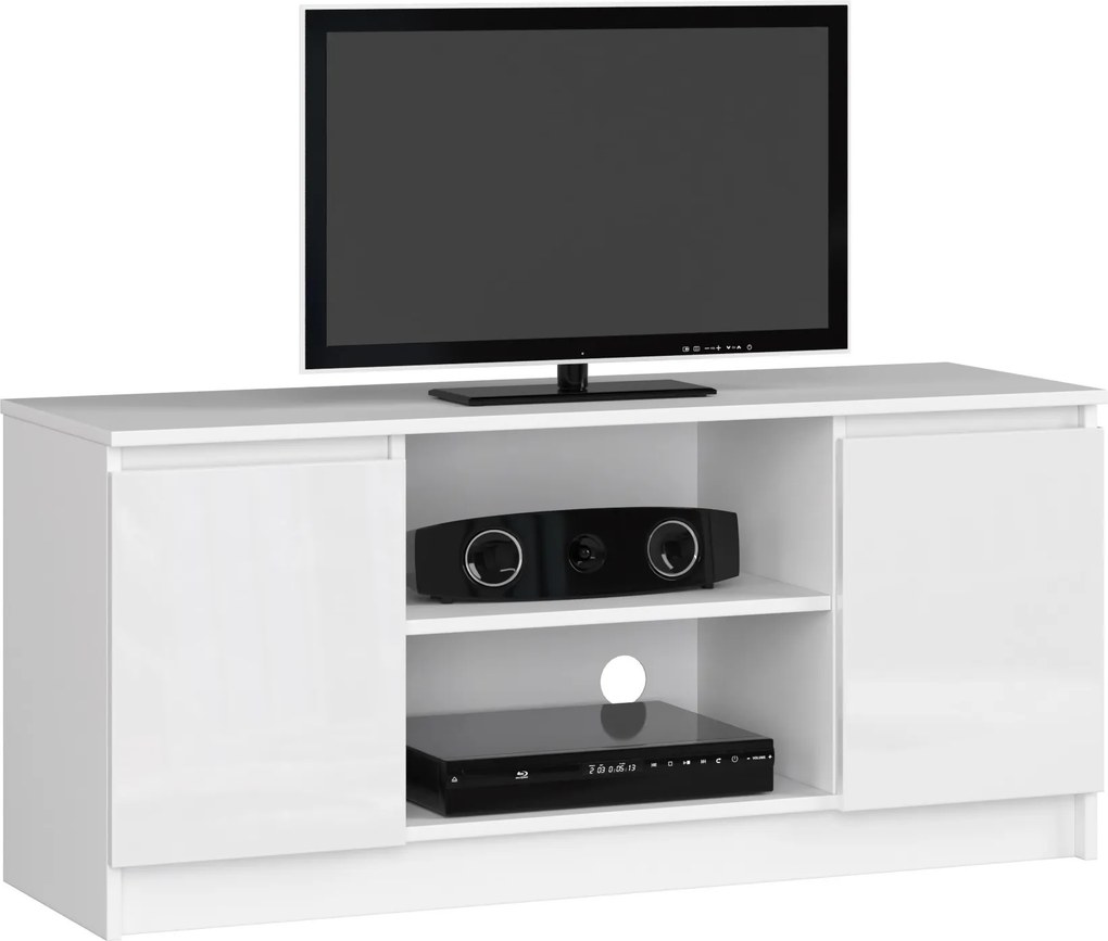 TV stolek K120 bílá/bílý lesk
