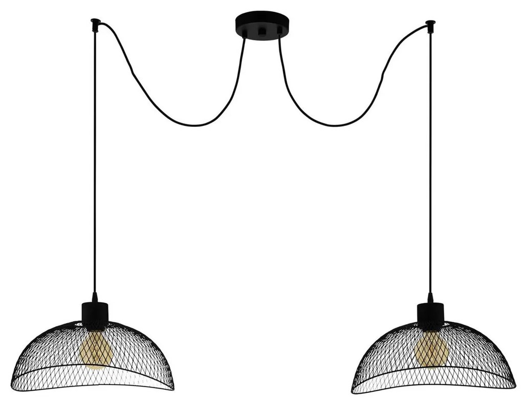 Závěsné designové osvětlení nad jídelní stůl POMPEYA, 2xE27, 60W, černé Eglo POMPEYA 43306