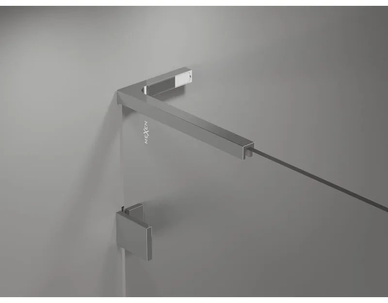 Mexen, Mexen Lunar L sprchová stěna pravá 90 x 200 cm, průhledná 8 mm, chrom - 830L-090-000-01-00-P