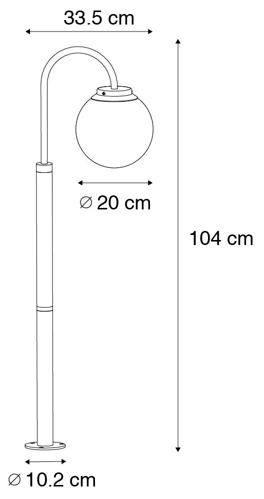 Moderní lucerna černá s plastem 104 cm IP44 - Sfera