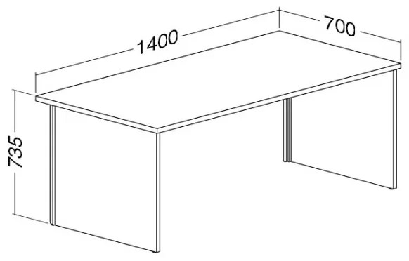 Stůl ProOffice A 70 x 140 cm / Třešeň