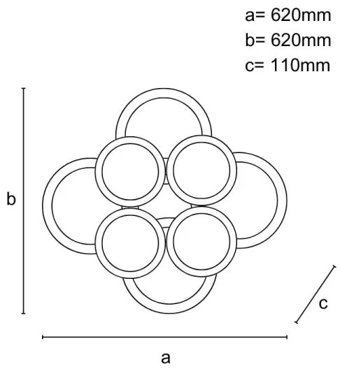LED Stmívatelný přisazený lustr LED/200W/230V 3000-6500K + dálkové ovládání
