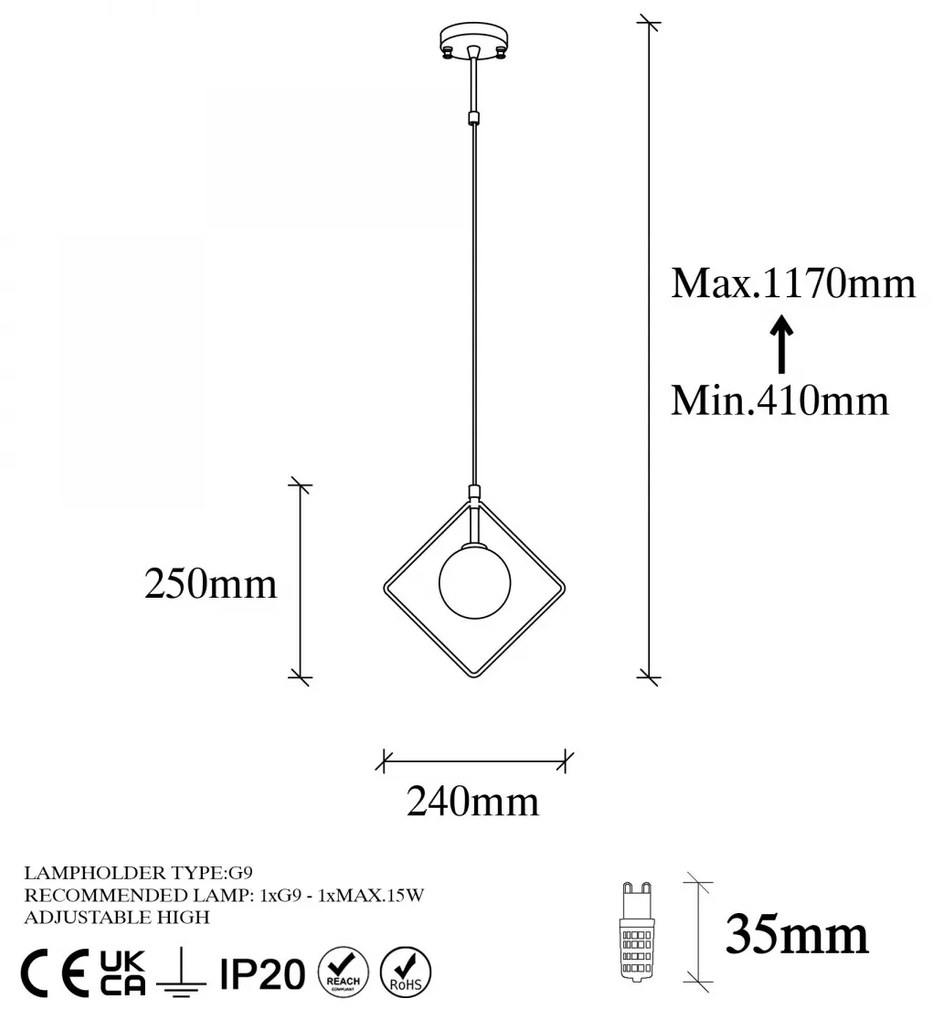 Stropní svítidlo Geometri V černé