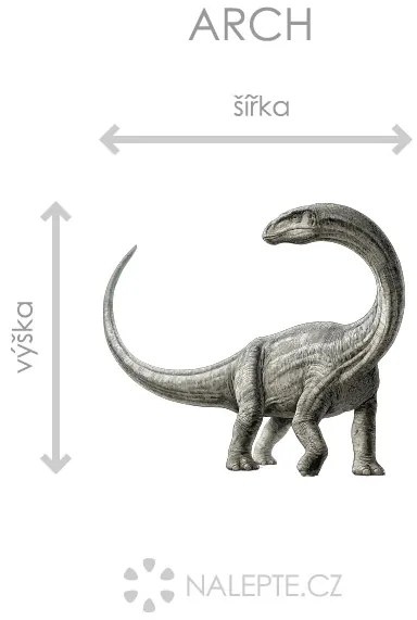 Diplodocus textilní přelepitelná samolepka na zeď arch 45 x 41 cm
