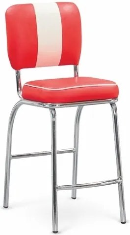 Halmar Barová židle H-72, bílá/červená