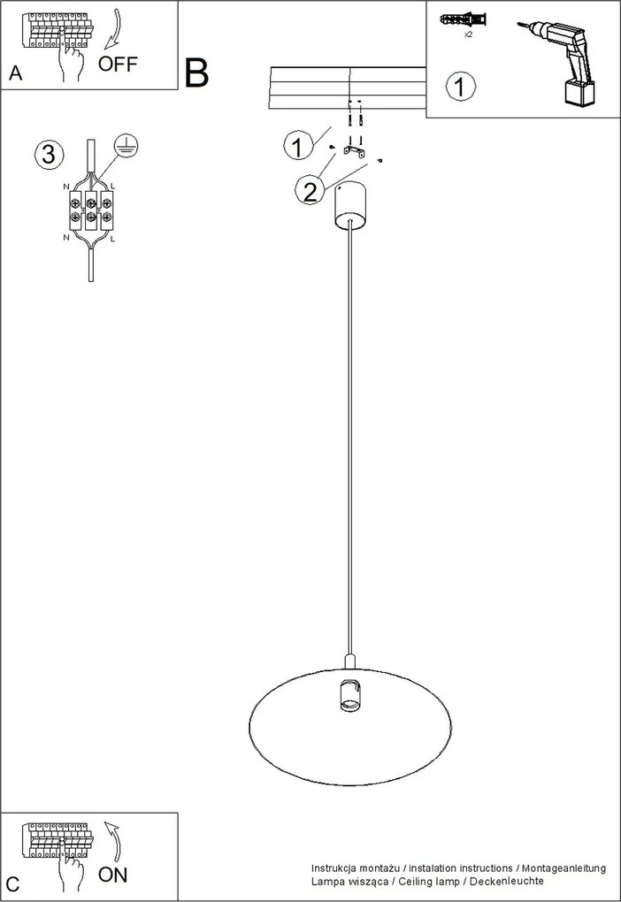 Sollux Lighting Závěsné svítidlo NOX 40 černé