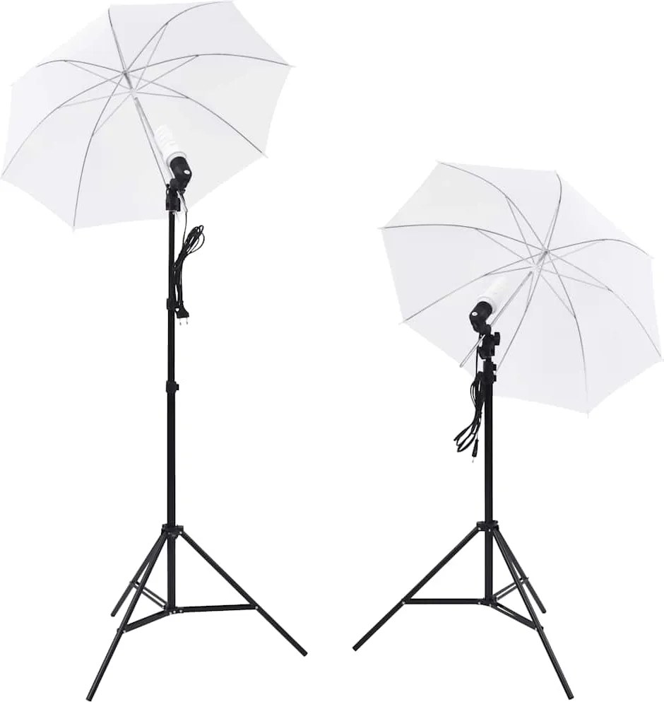 Profesionální foto studio set: 5 barevných pozadí a 2 deštníky 190206