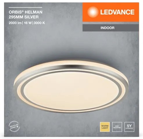 Ledvance - LED Stropní svítidlo ORBIS HELMAN LED/16W/230V pr. 29,5 cm stříbrná