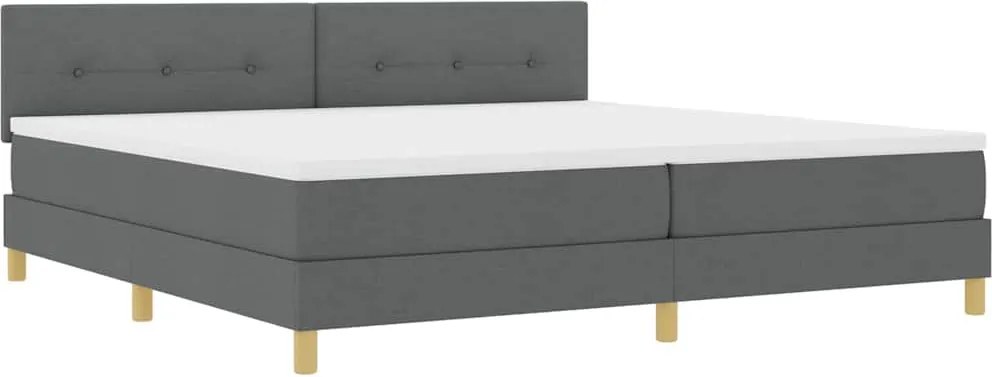 Postel s boxspringem s polštářem Tmavě šedá 200 x 200 cm textil 3338945