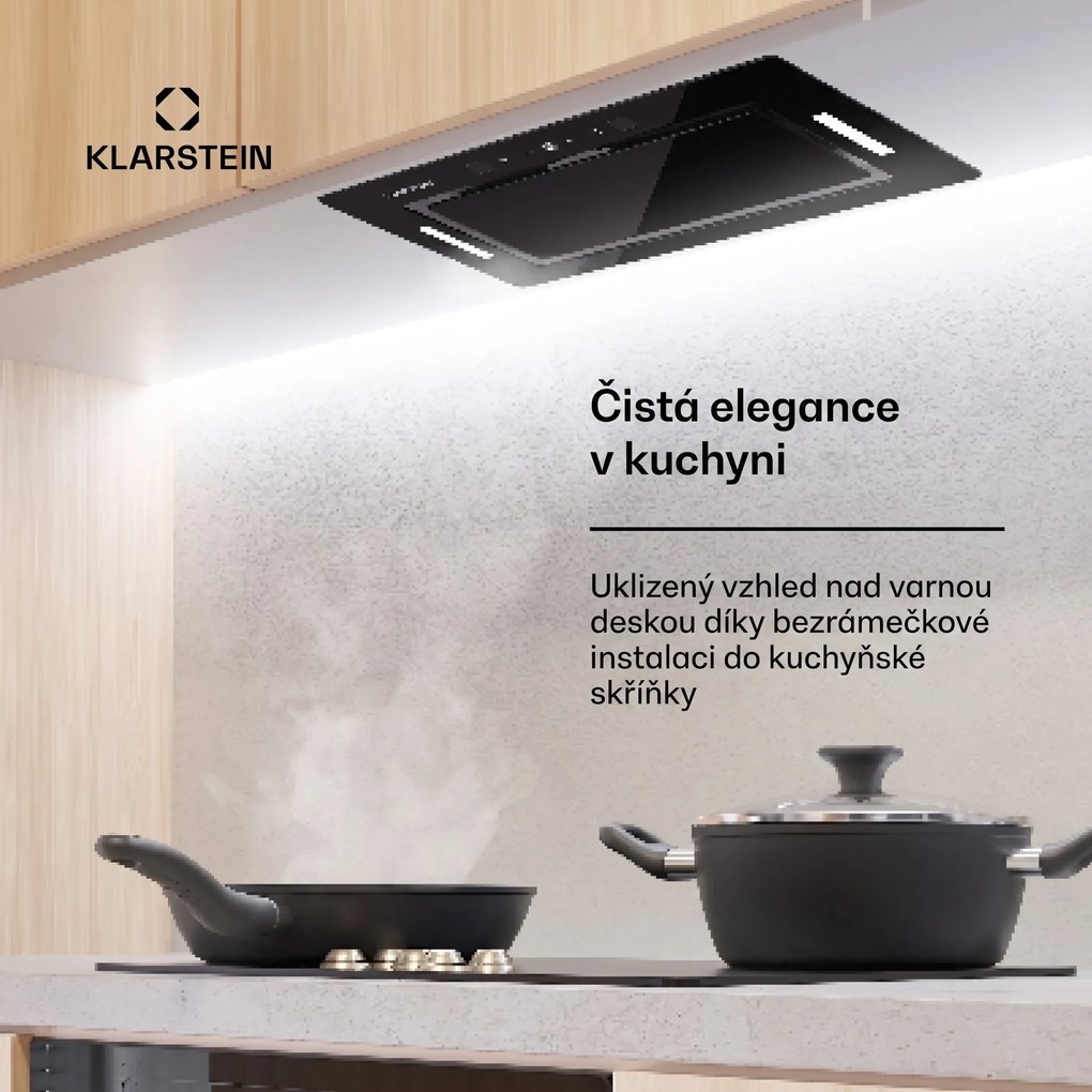 Klarstein Hektor Eco, digestoř, 52 cm, 466 m³/h, dotykové ovládání, sklo