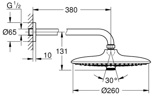 GROHE 26459000 - Hlavová sprcha EUPHORIA 260 380 mm lesklý chrom