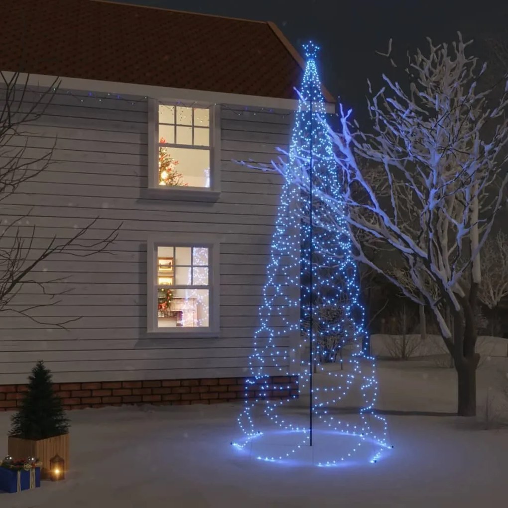 Vánoční stromek s kovovým sloupkem 1 400 LED modrý 5 m - Default Title